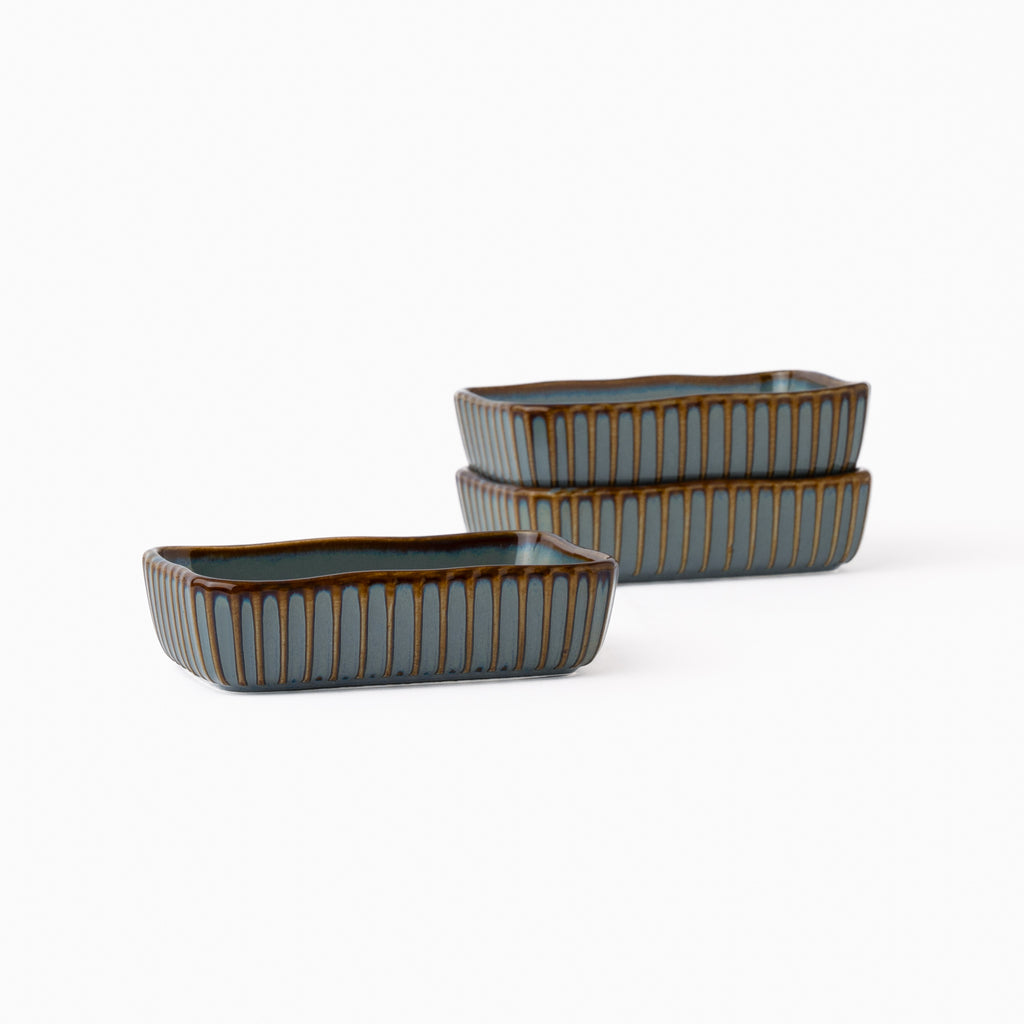 Teal Rectangle Dish 10 - Set of 3 - Rena