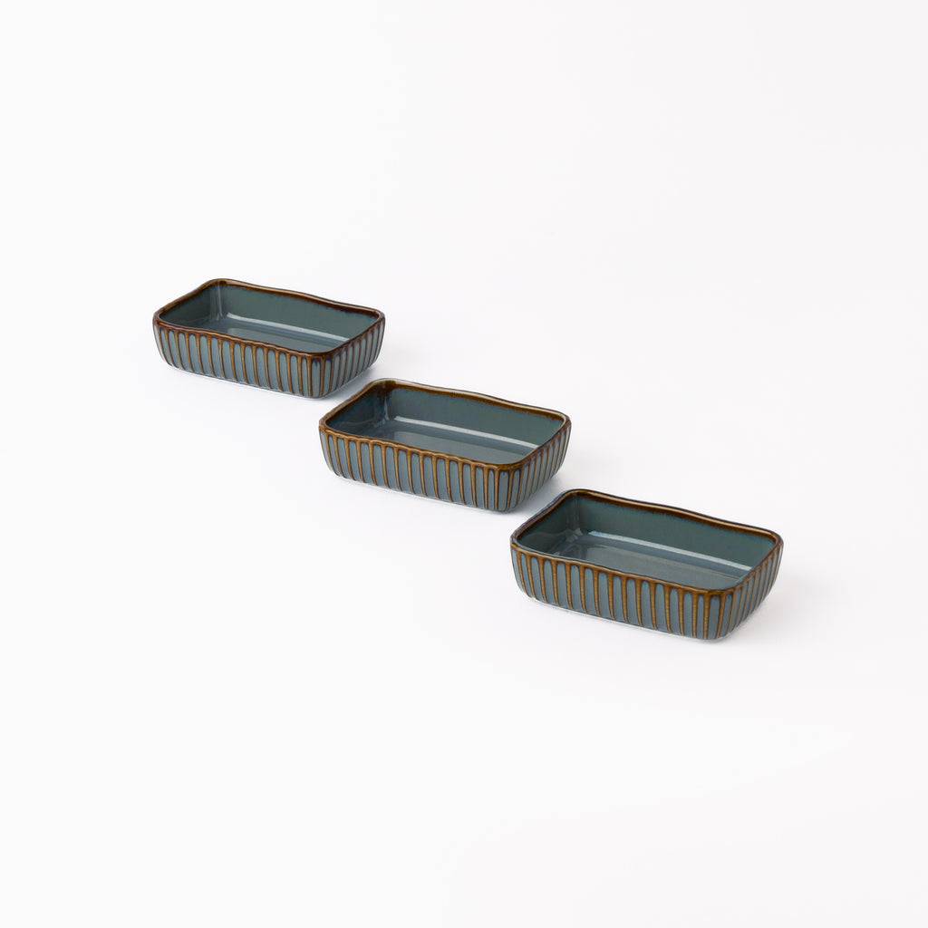 Teal Rectangle Dish 10 - Set of 3 - Rena
