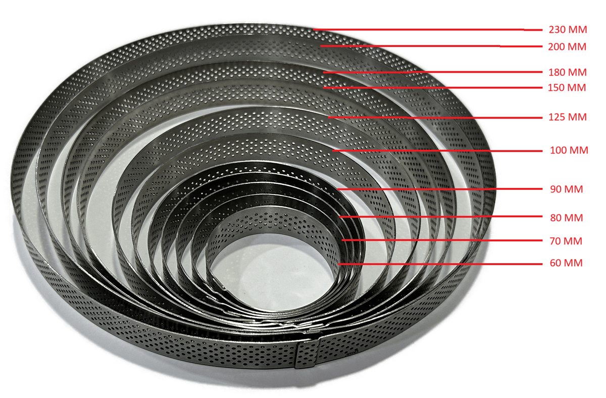 Perforated Round Tart Ring – 3 pc set (H-35mm) - Rena